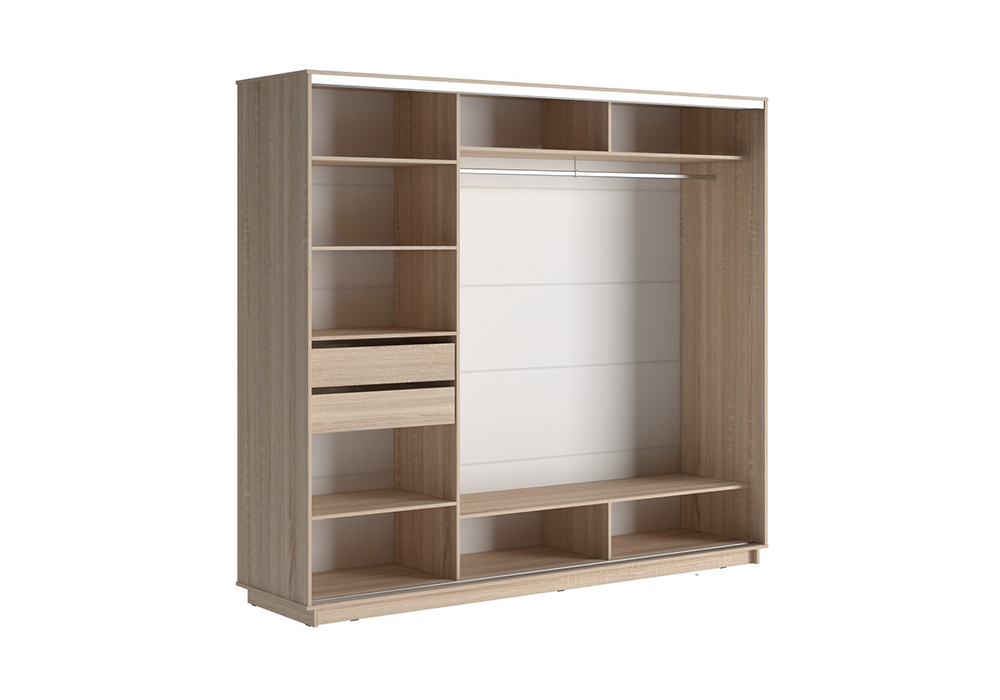 Шкаф купе 3 х дверный с зеркалом Стоун дуб сонома светлый арт 08 170356 купить в Санкт