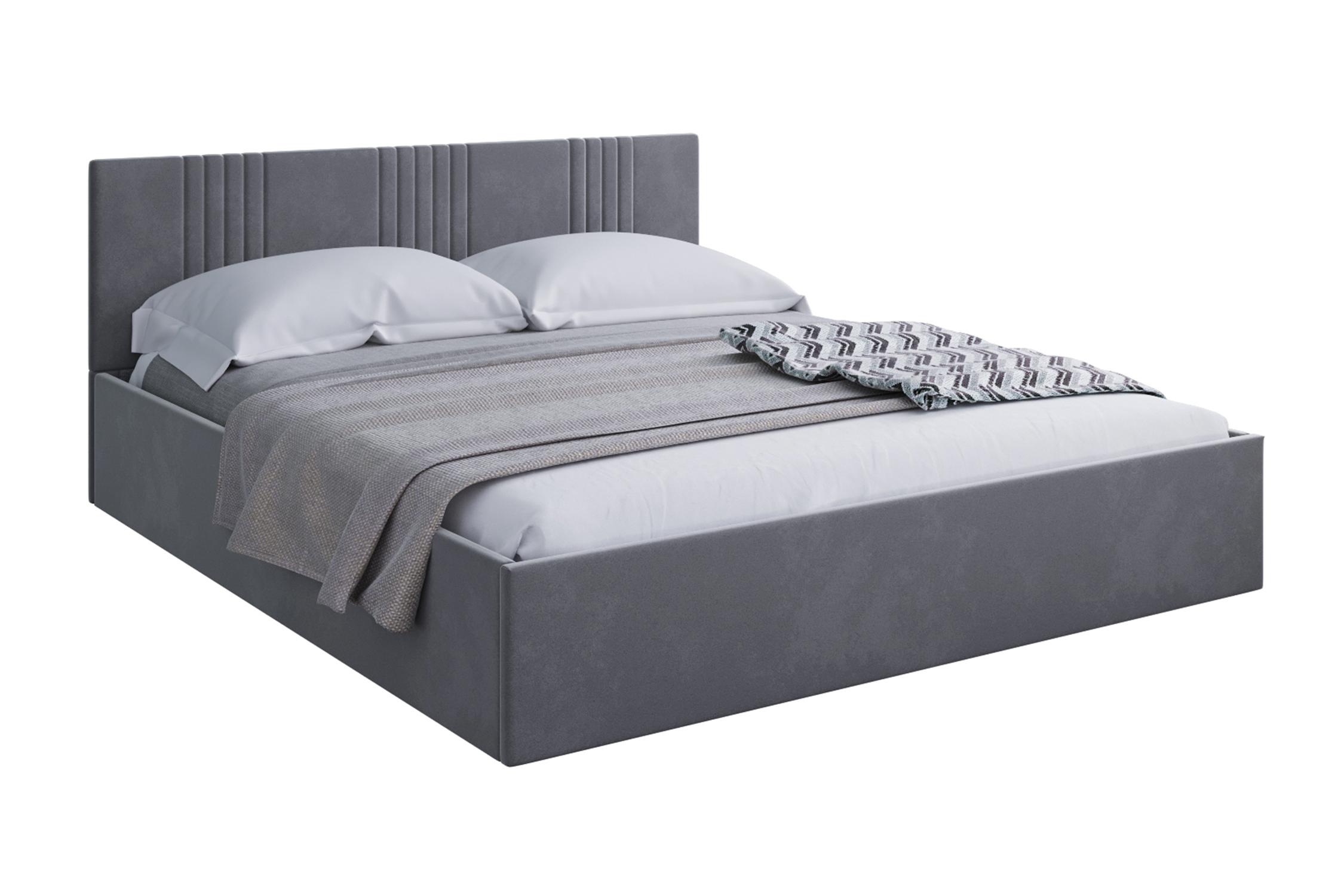 Кровать Амелия велюр серый арт. 08-146912 120х200 см односпальная ...