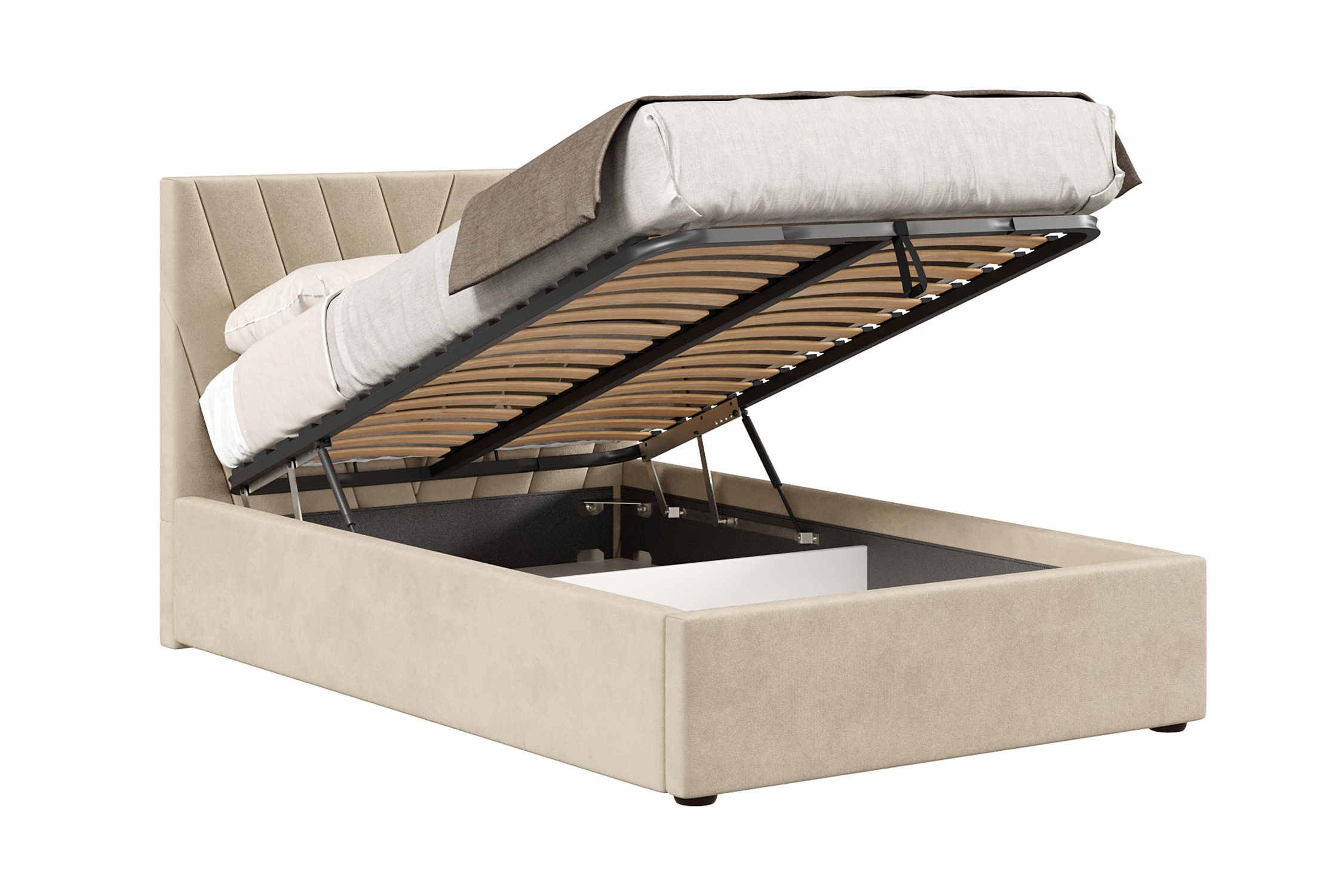 Кровать Палермо с подъемным механизмом велюр бежевый арт. 08-177261 ...