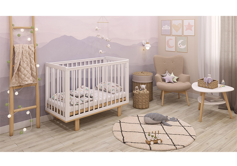 Кроватка детская Simple 340 белый / натуральный 60х120 см купить за 10 ...