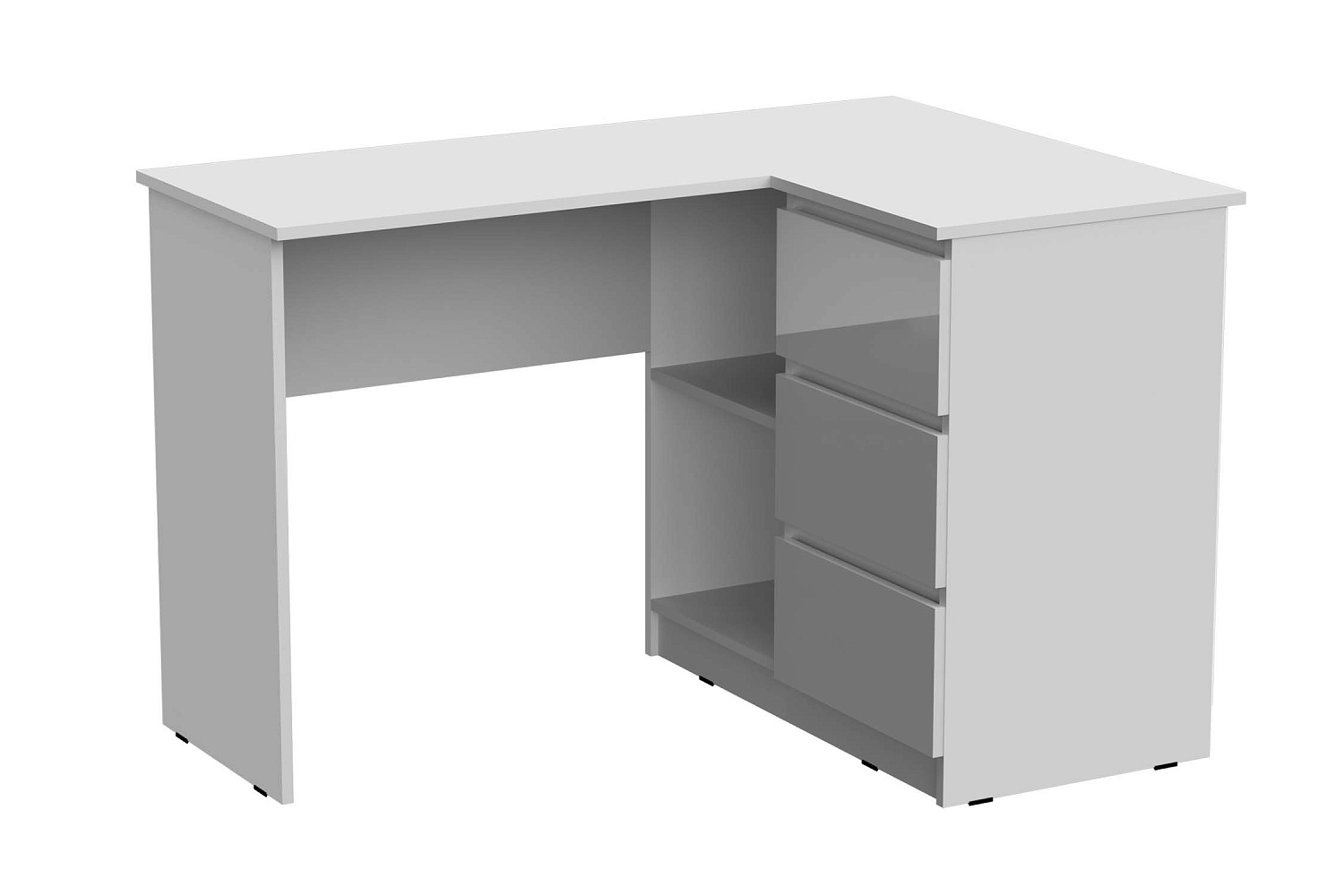 Стол письменный Челси угловой белый глянец / белый купить в Санкт ...