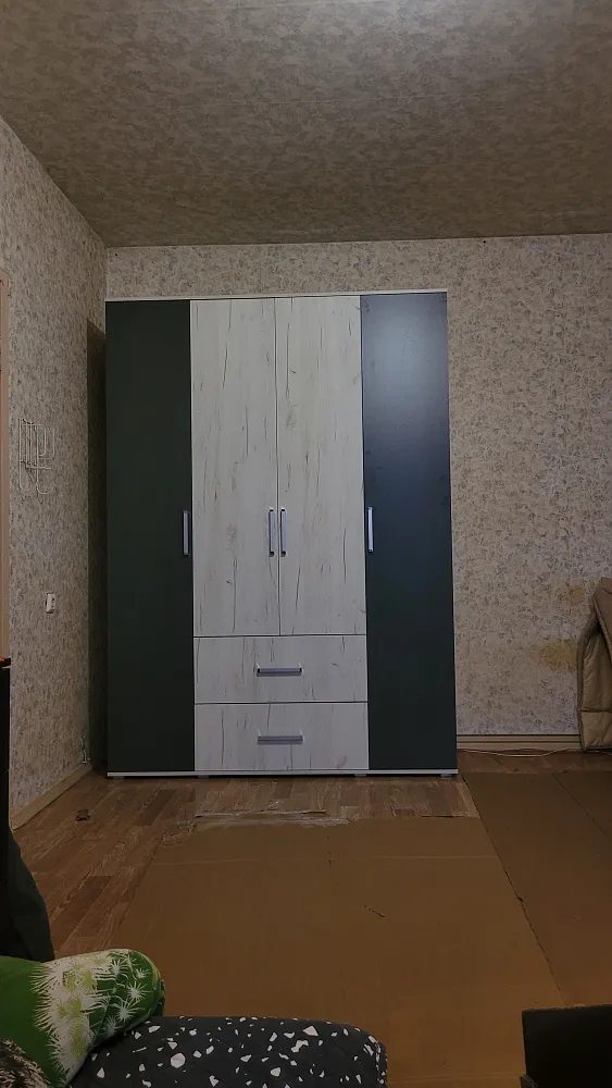 Шкаф 4 х створчатый Фиеста New дуб крафт белый графит арт 08 170633 купить в Санкт Петербурге