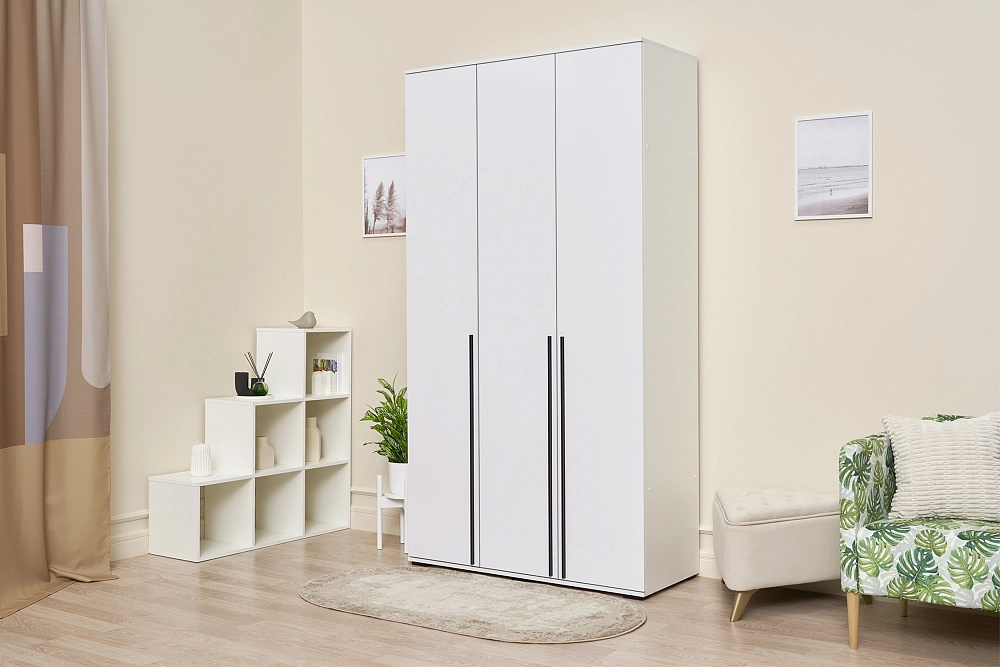 Шкаф 3-х створчатый Норд белый глянец холодный арт. 08-179145 купить в ...