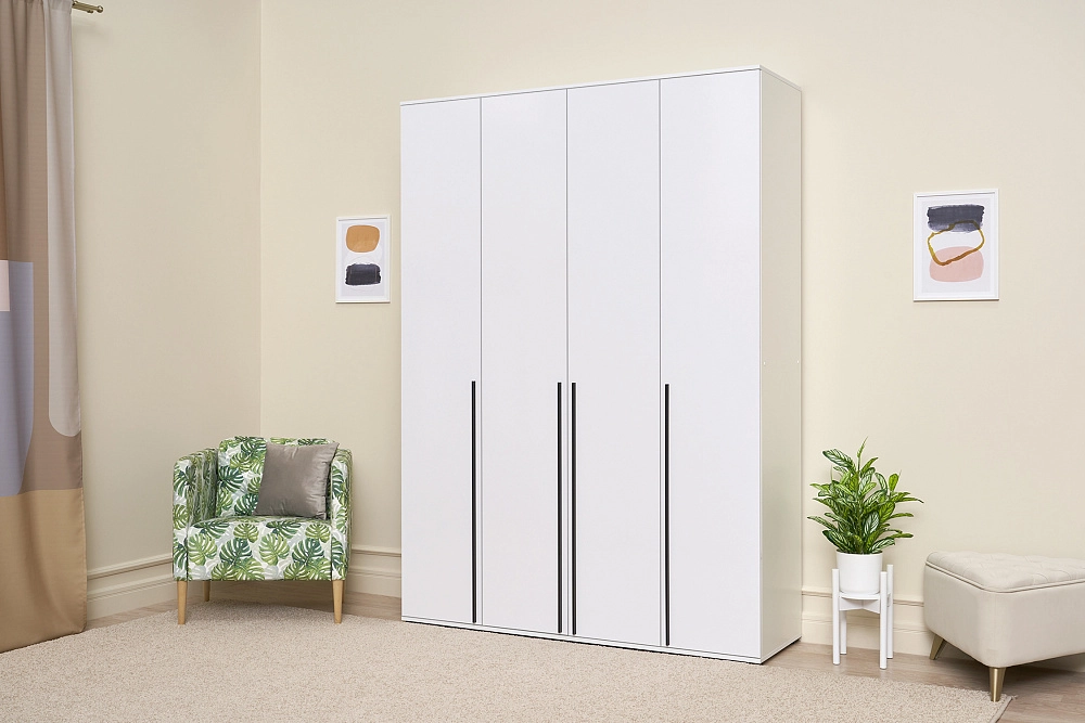 Шкаф 4-х створчатый Норд белый глянец холодный арт. 08-179146 купить в ...